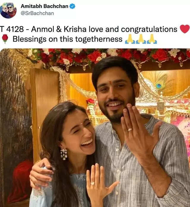 Krisha: Tina Ambani's son Anmol poses with fiance Krisha Shah as pre ...