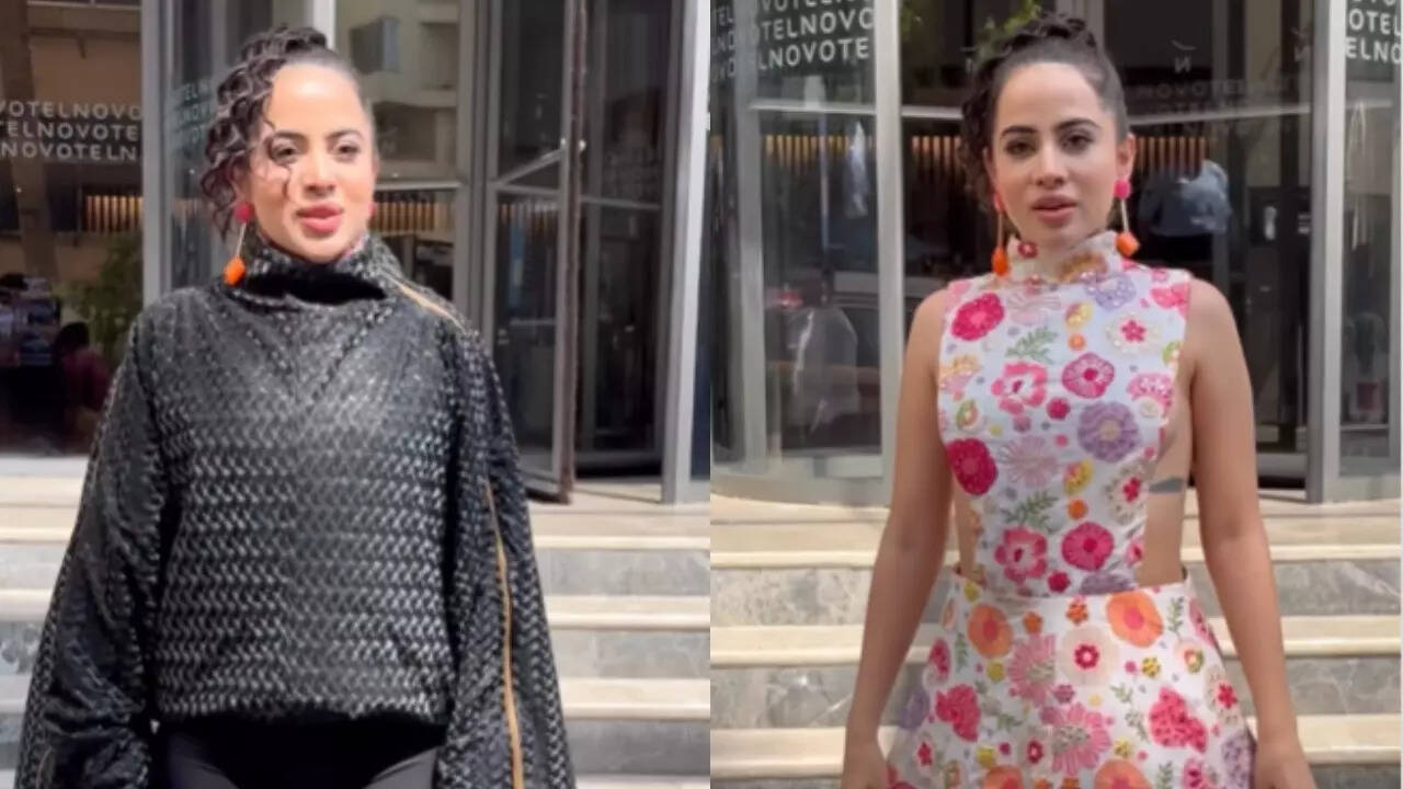 Urfi Javed Transforms Her Boring Jacket Into Floral-Printed Dress And ...