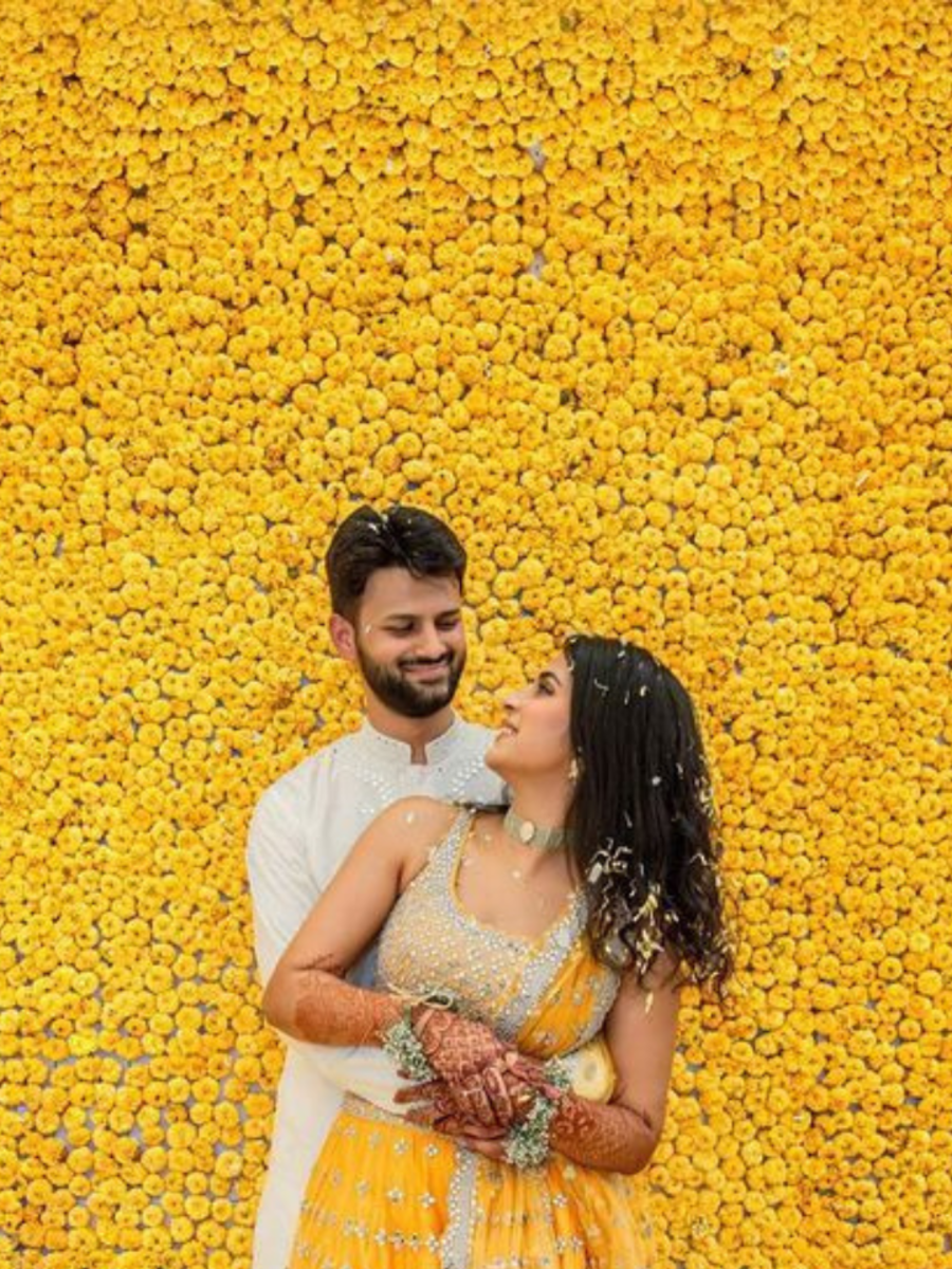 Haldi Photoshoot Poses for Bride and Groom