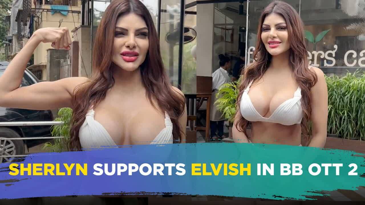 Sherlyn Chopra's HOT avatar as she POSES for paps; SUPPORTS Elvish Yadav in Bigg Boss OTT 2 ...