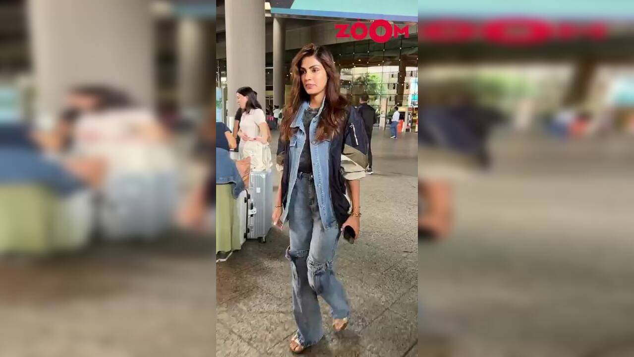 Rhea Chakraborty says “araam se..araam se” to paps as she walks towards ...