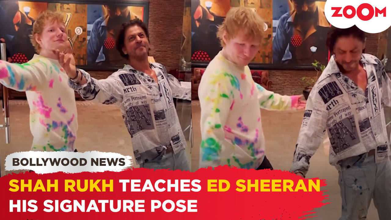 Shah Rukh Khan RECREATES his signature pose with Ed Sheeran, video goes ... Shah Rukh Khan RECREATES his signature pose with Ed Sheeran, video goes ...