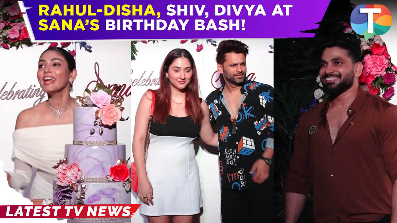 Rahul Vaidya, Disha Parmar, Shiv Thakare, Divya Agarwal at Sana Makbul ...