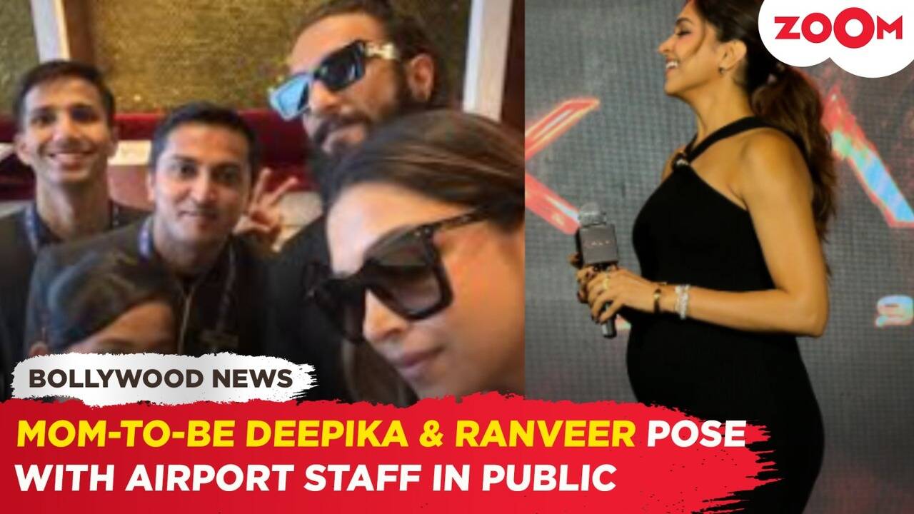 Mom-to-be Deepika Padukone & Ranveer Singh interact with airport staff ...