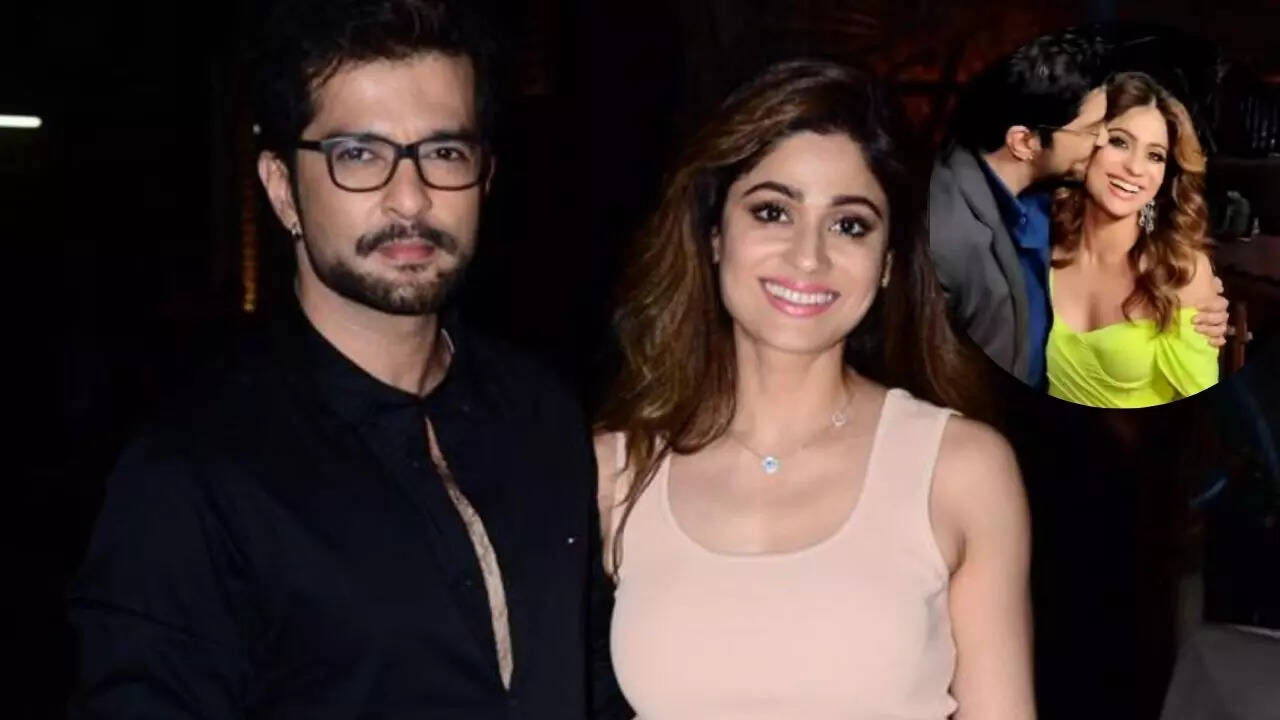 Shamita Shetty Cant Stop Blushing As Raqesh Bapat Kisses Her Post Bigg