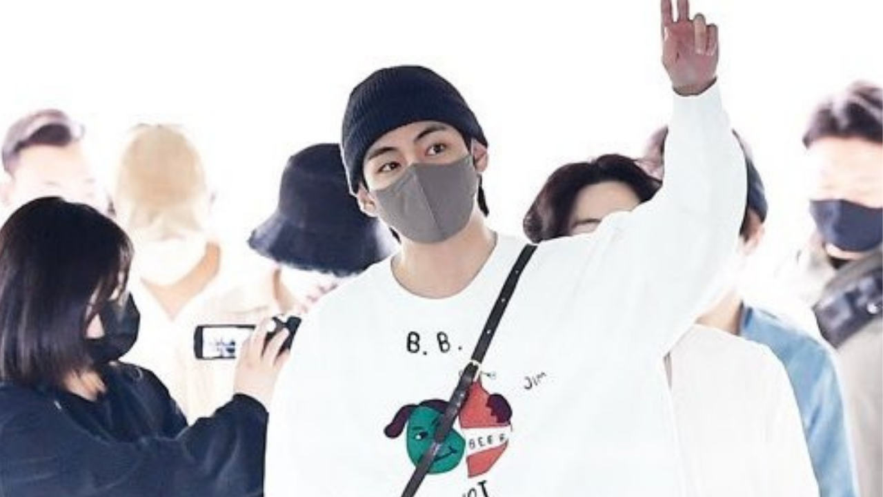 BTS' V brings back his 'brilliant' leather bag with airport OOTD that ...
