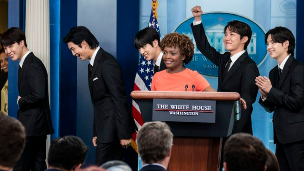Bangtan boys get cheers of 'BTS Hwaiting' at the White House and their ...