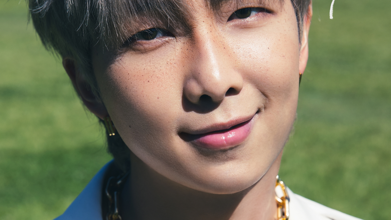 BTS' RM sports chunky gold necklace worth Rs 22k in latest photo-folio ...