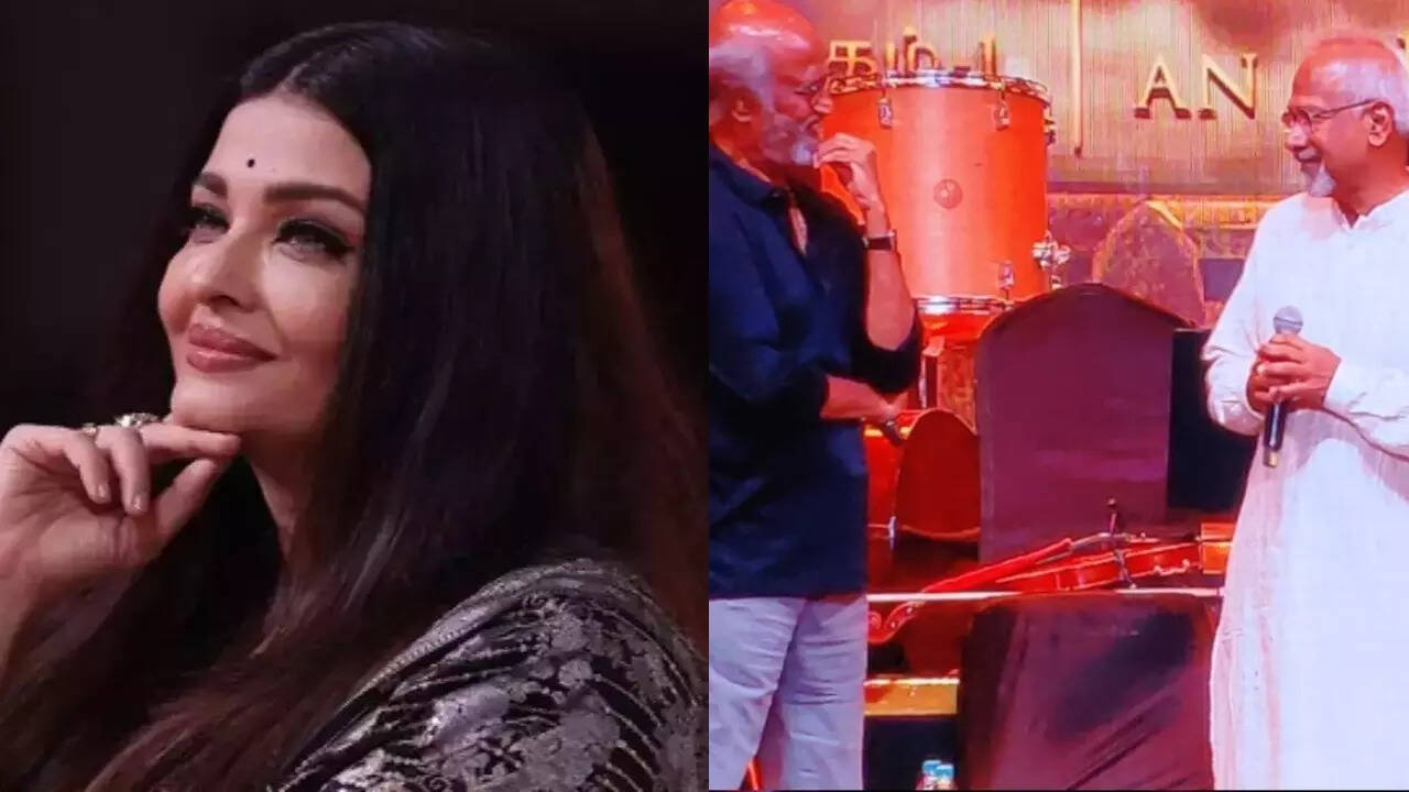 Aishwarya Rai expresses gratitude as she touches Rajinikanth's feet ...