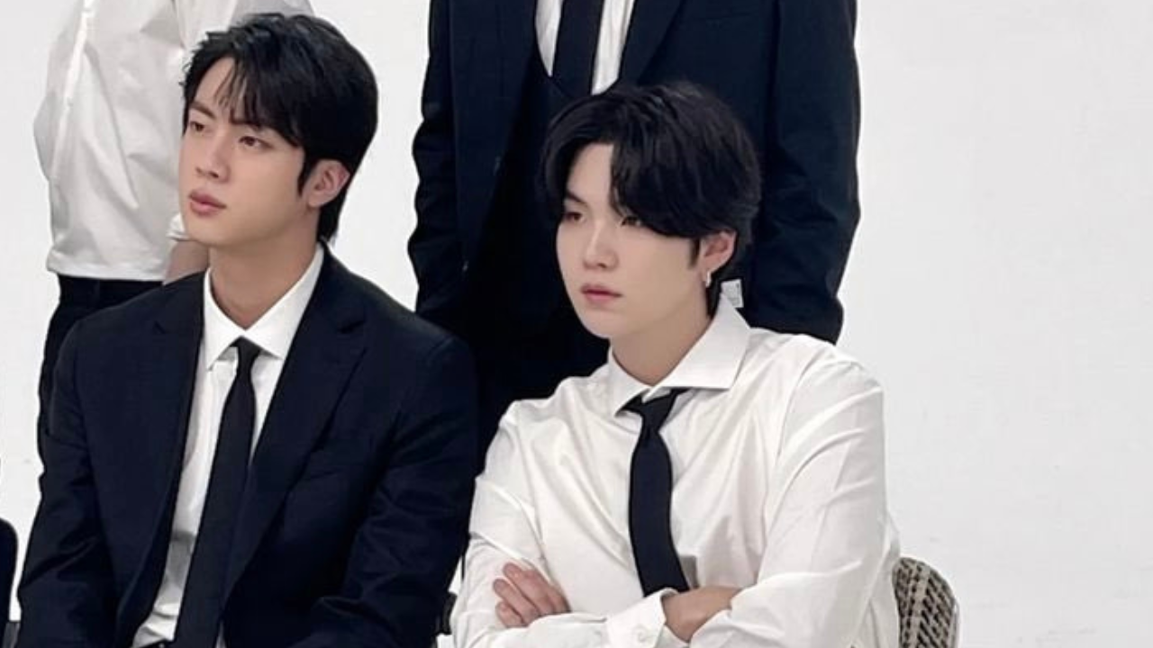 Two pretty best friends! Jin makes an appearance in Suga's pictures and the visuals are too ...