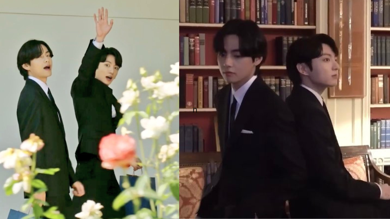BTS stars Jungkook and V pose together at the white house and ARMY can't help but scream 'drop ...