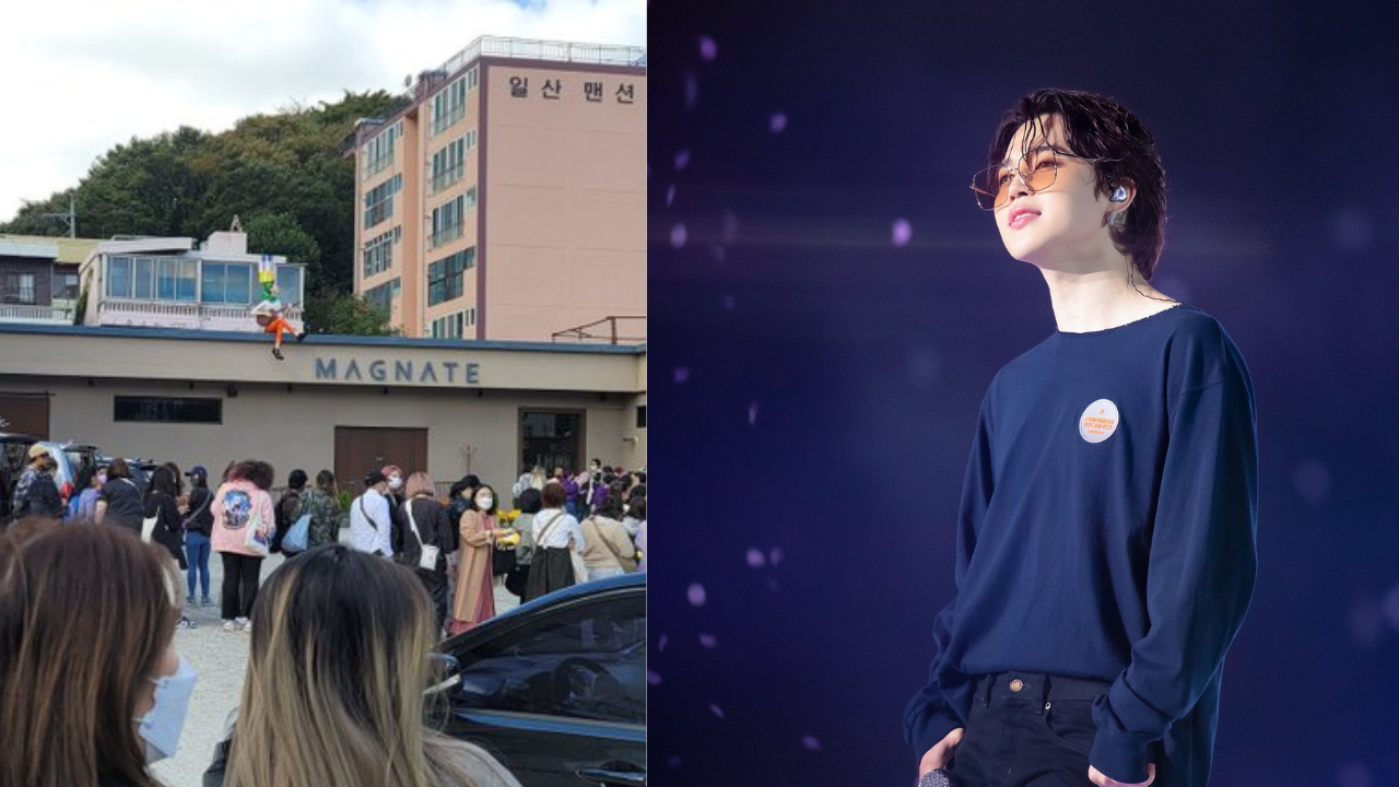 Jimin's dad distributes cute freebies to a flood of ARMY gathered to ...