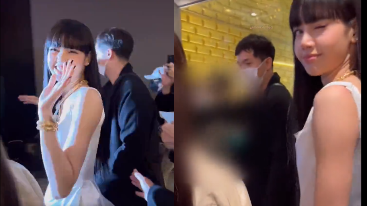 Blackpink's Lisa gives sly wink to a Blink asking her if she drank alcohol at Avrora Awards ...