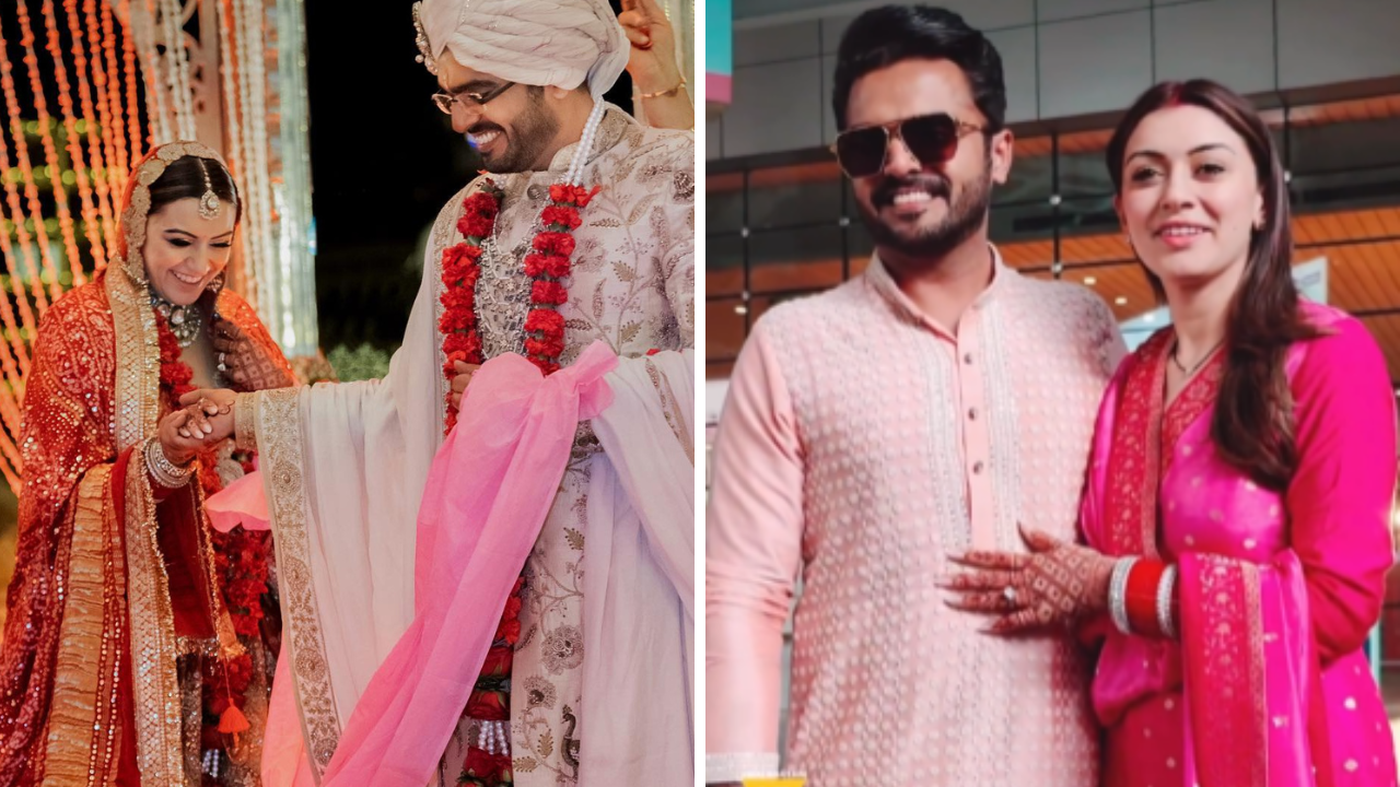 New bride Hansika Motwani flaunts her dainty mangalsutra as she gets ...