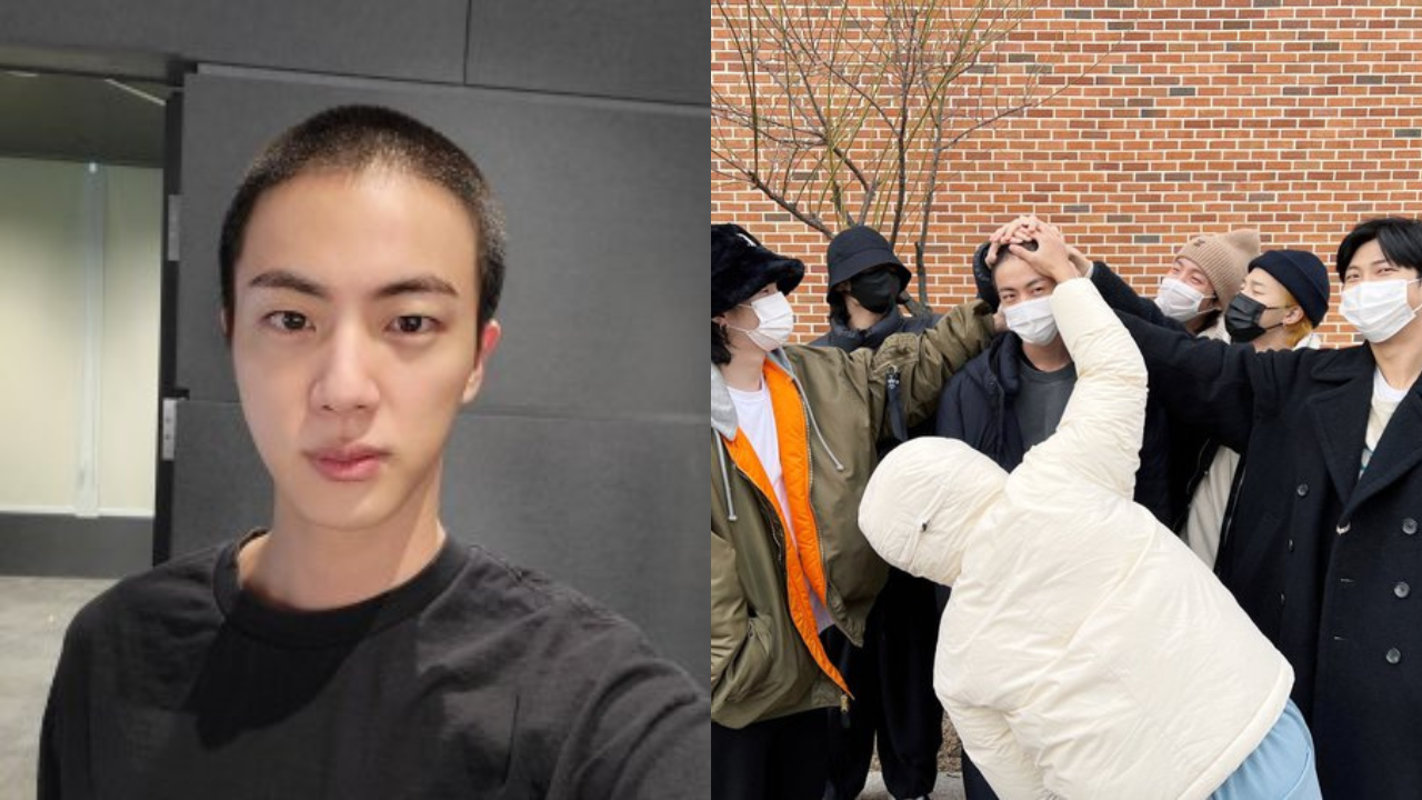 BTS' Jin arrives in style alongside a fleet of six cars for military ...