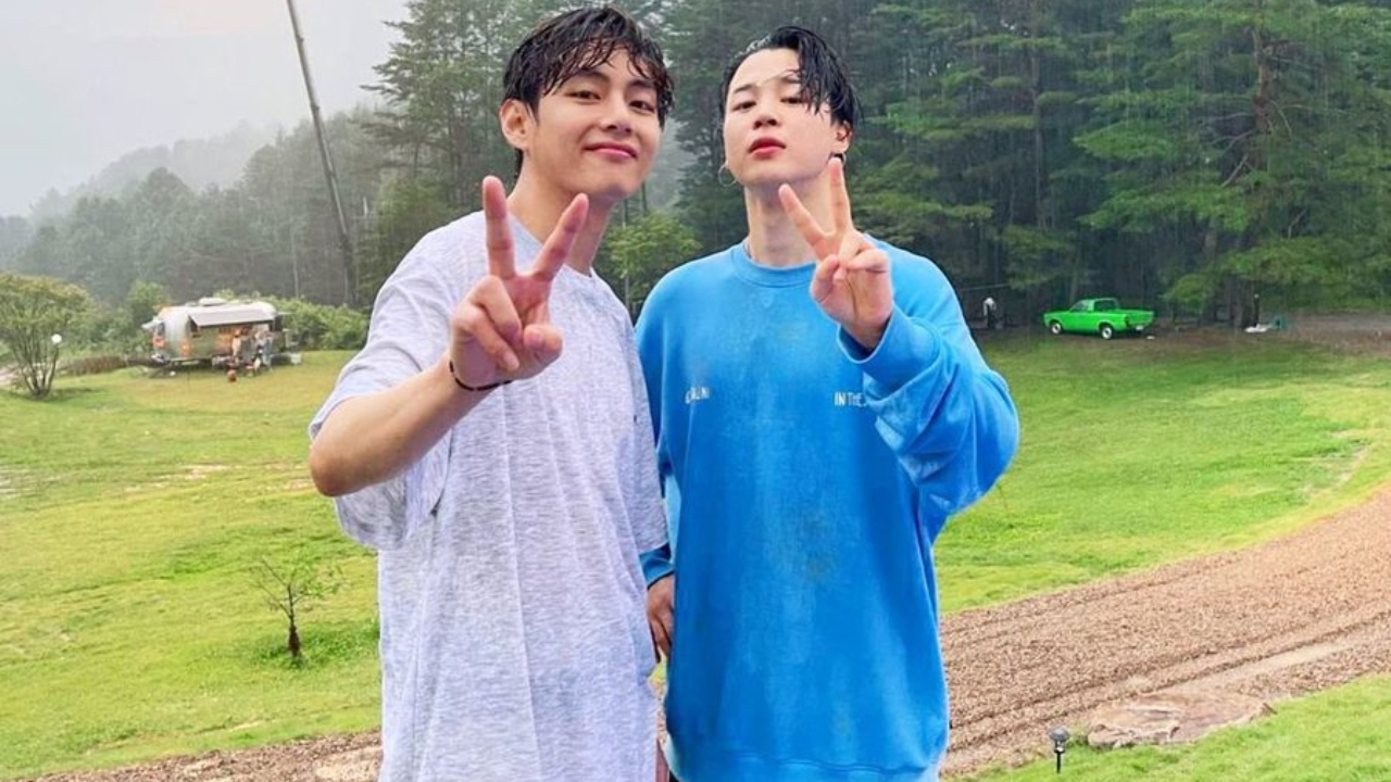 Jimin drops unseen pic of BTS' VMIN duo drenched in rain, V's reaction ...