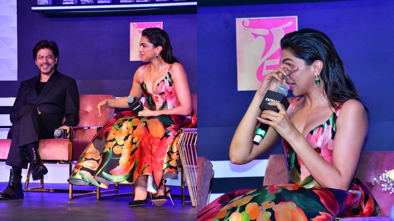 Deepika Padukone gets emotional at Pathaan press meet, says 'If not for Shah Rukh Khan, I wouldn ...