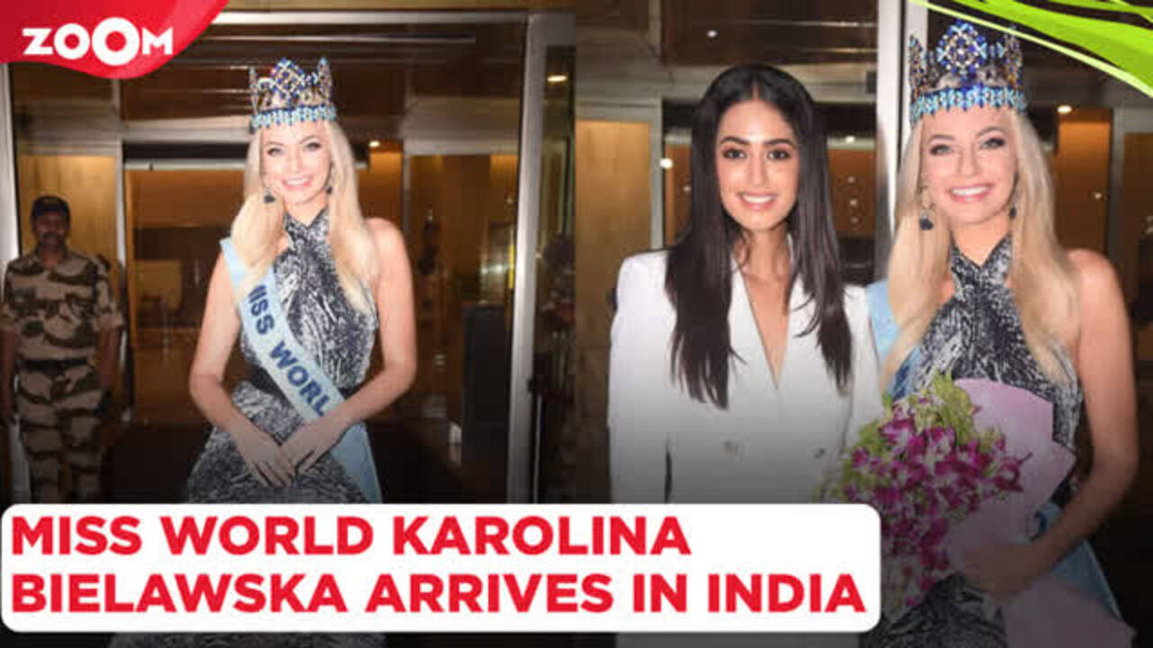 Miss World Karolina Bielawska gets a GRAND welcome as she arrives in ...